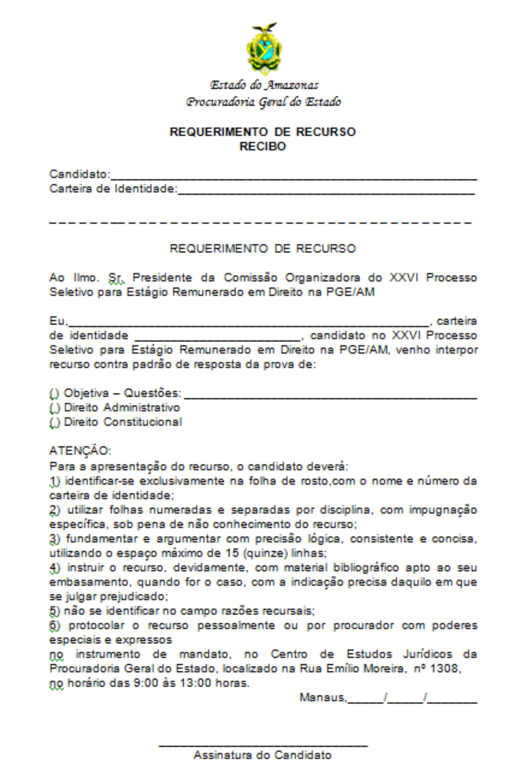 RESULTADO PROVISÓRIO DO XXVI PROCESSO SELETIVO PARA ESTÁGIO REMUNERADO EM DIREITO DA PGE/AM ...